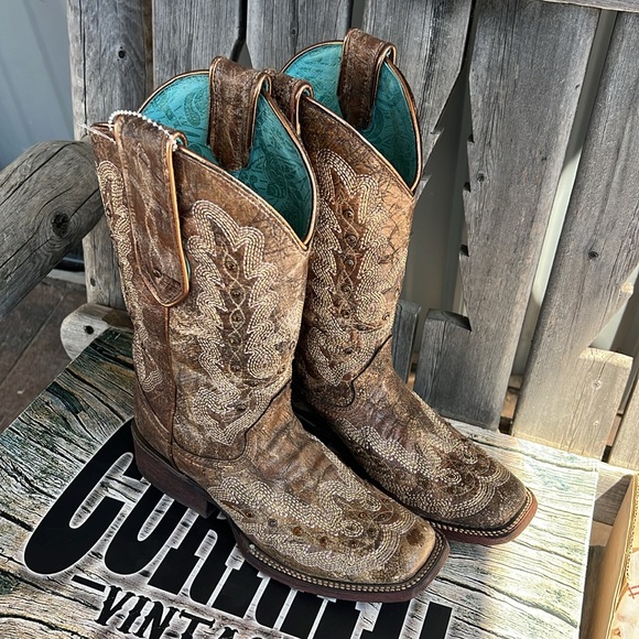 Corral | Shoes | New Corral Metallic Brown Crystal Cowgirl Boots | Poshmark